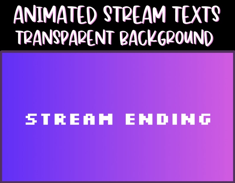 Animated Stream Screen Texts Starting Soon, Be Right Back, Stream ...