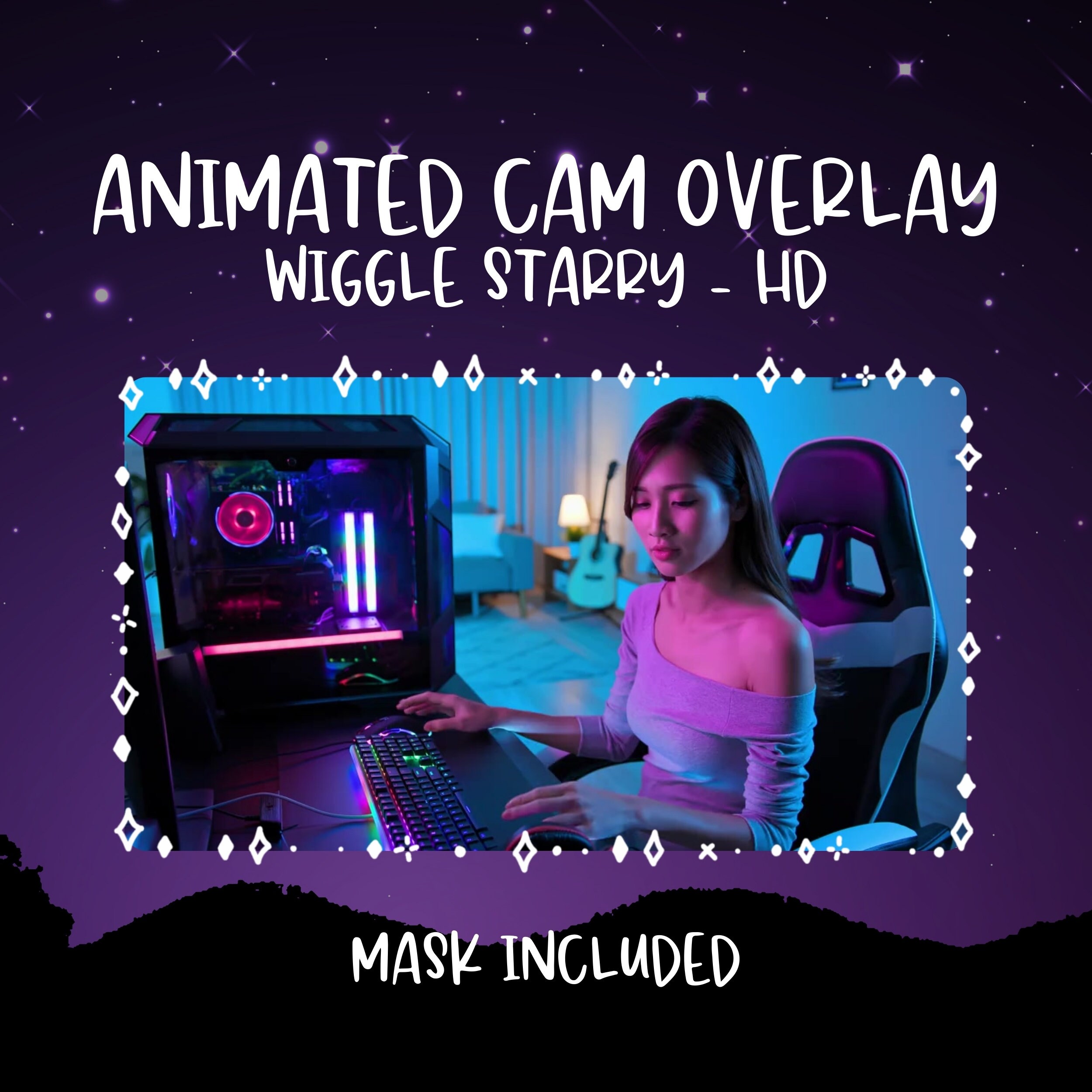 Webcam Overlay Starry Animated Frame for Streaming in HD Format - Etsy