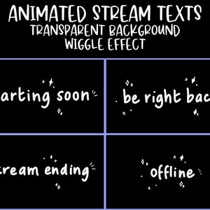 Animated Hand Drawn Wiggle Stream Screen Texts Starting Soon, Be Right ...