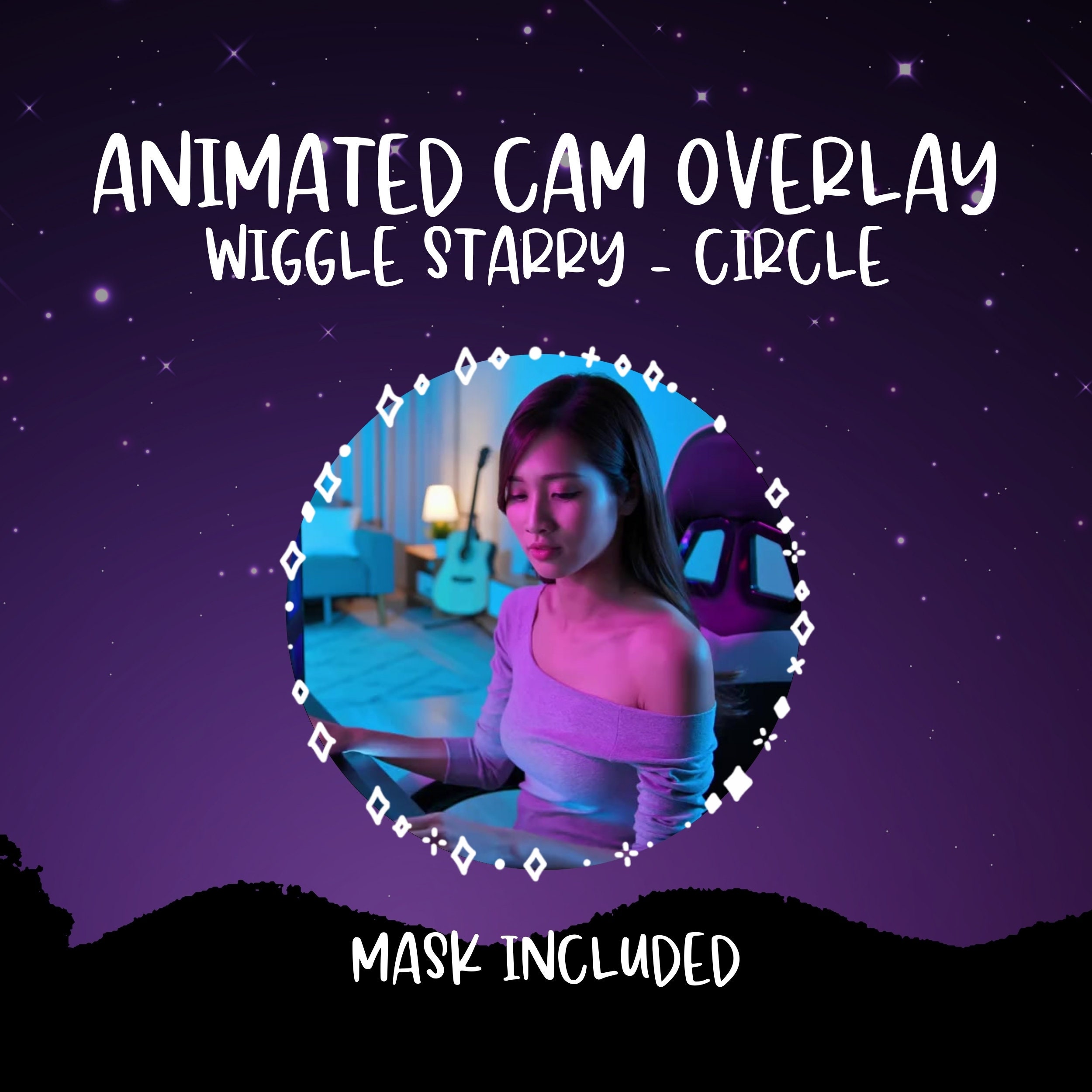 Webcam Overlay Starry Animated Frame for Streaming in Circle Format - Etsy