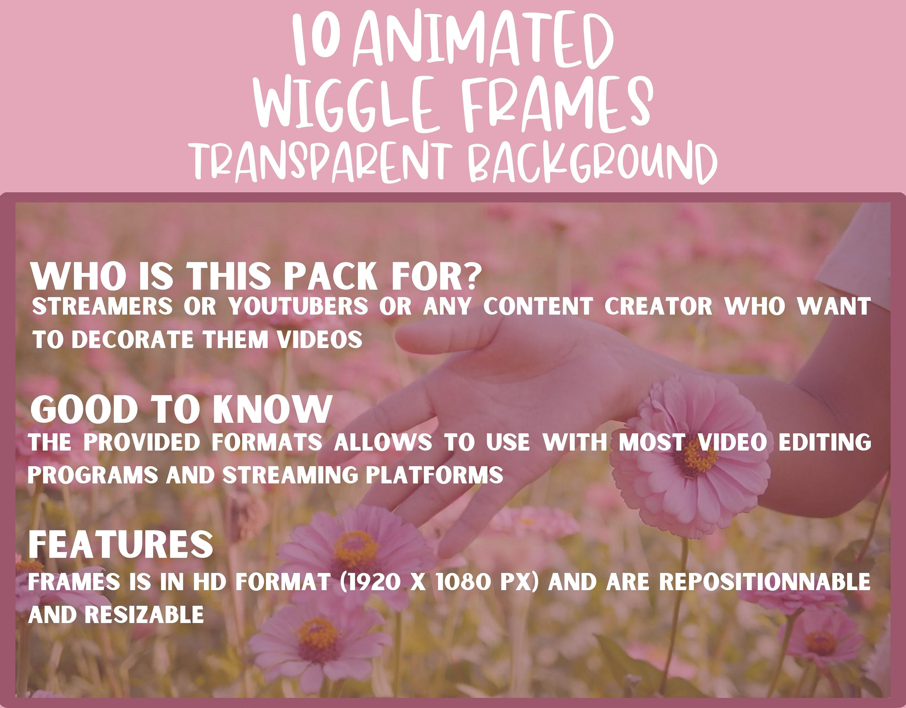 10 Animated Hand Drawn Wiggle Frames Transparent Background for Youtube ...