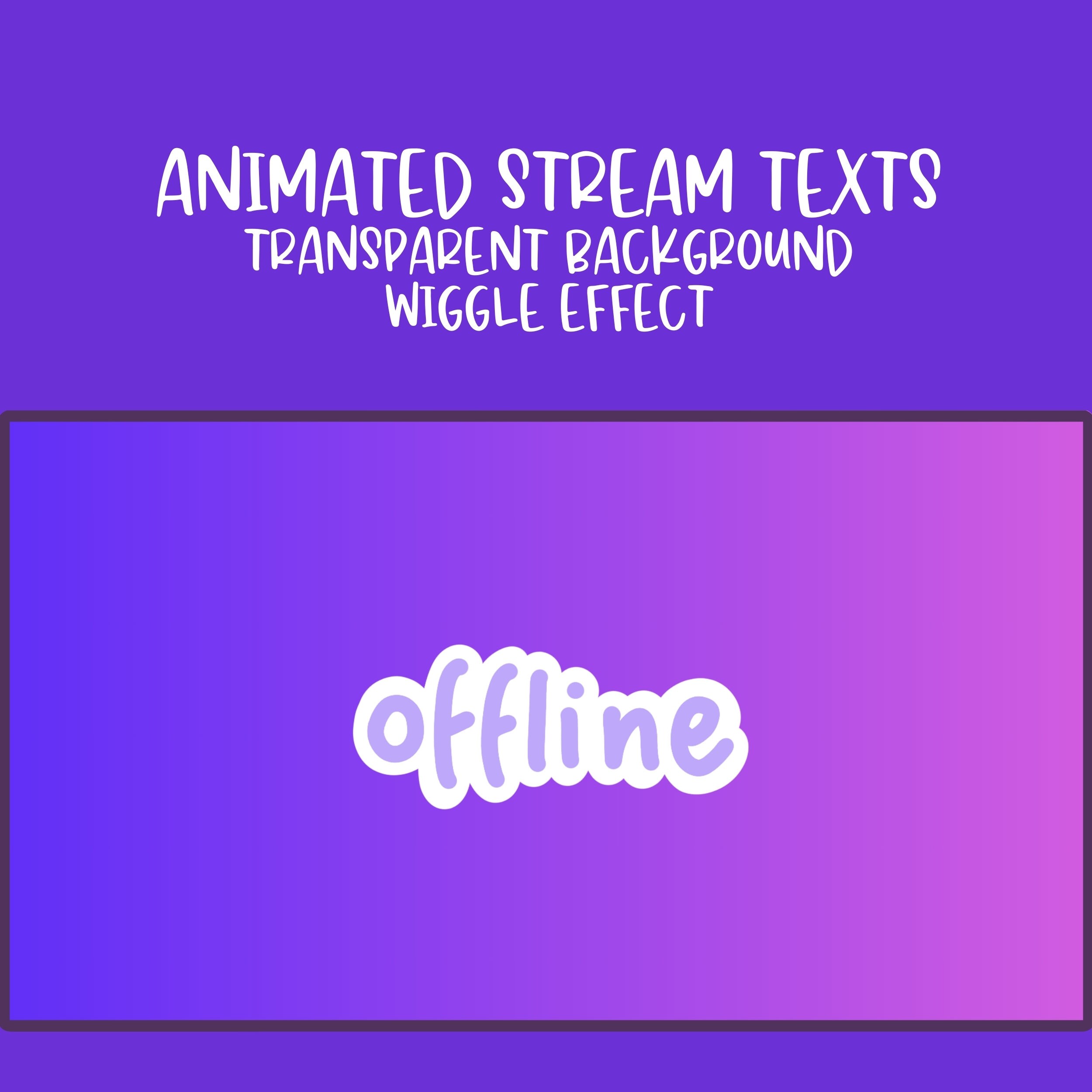 Animated Hand Drawn Wiggle Purple Stream Screen Texts Starting Soon, Be ...