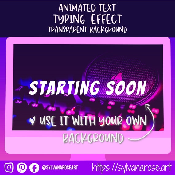 Animated Stream Screen Text starting Soon - Etsy