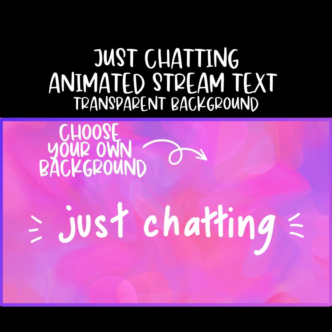 Animated Hand Drawn Stream Screen Text "just Chatting With Wiggle ...
