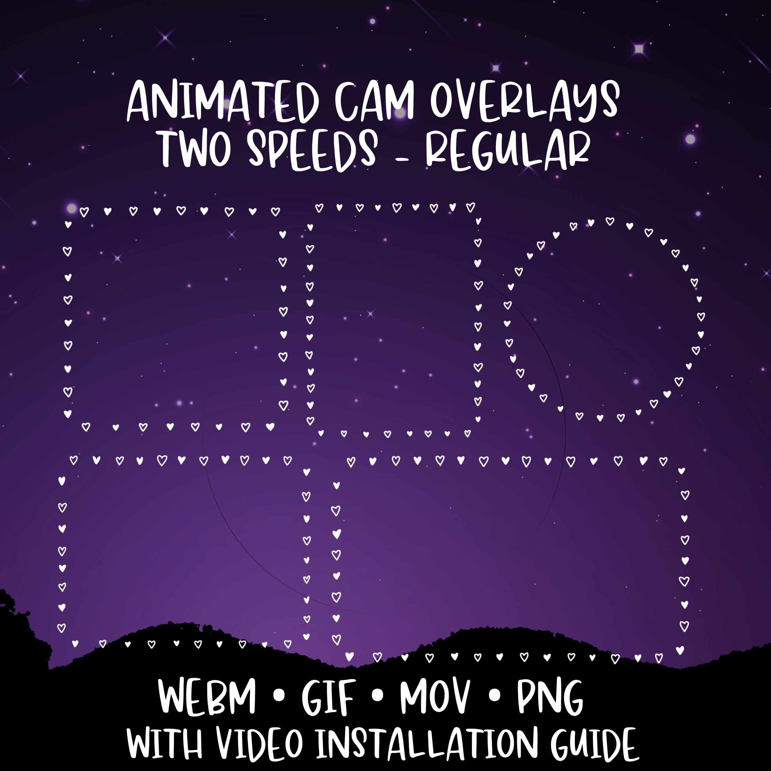 5 Webcam Overlays Blinking Hearts Animated Frames for Streaming - Etsy
