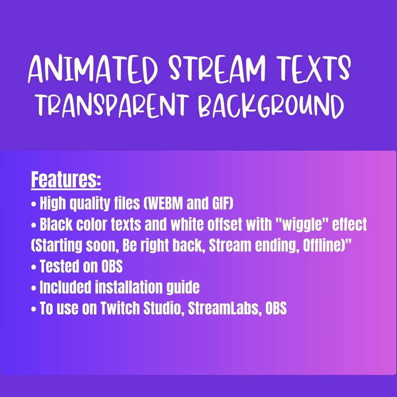 Animated Hand Drawn Wiggle Black Stream Screen Texts Starting Soon, Be ...