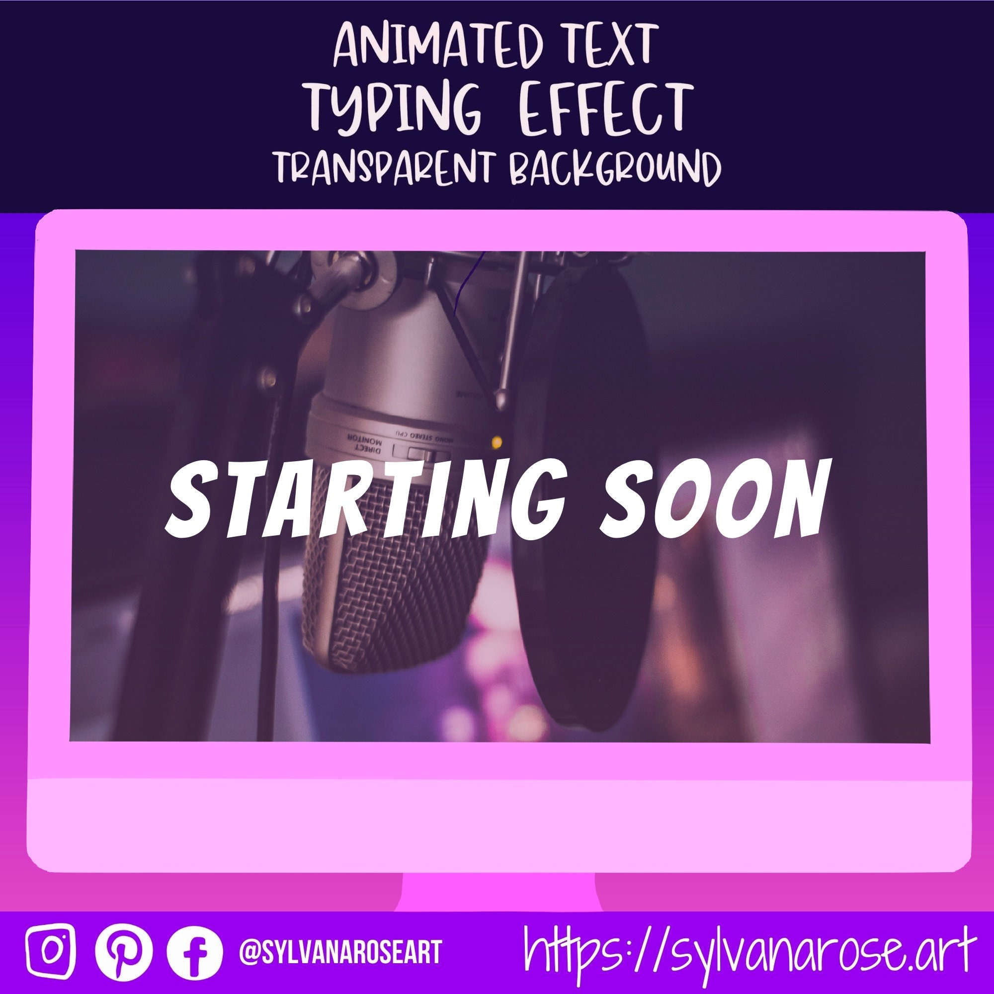 Animated Stream Screen Text - "starting Soon" - "be Right Back ...