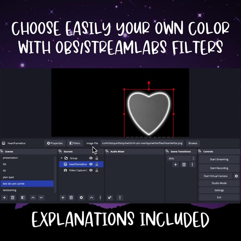 Static Neon HD Webcam Overlay for Streaming, Twitch, Kick, OBS Studio ...