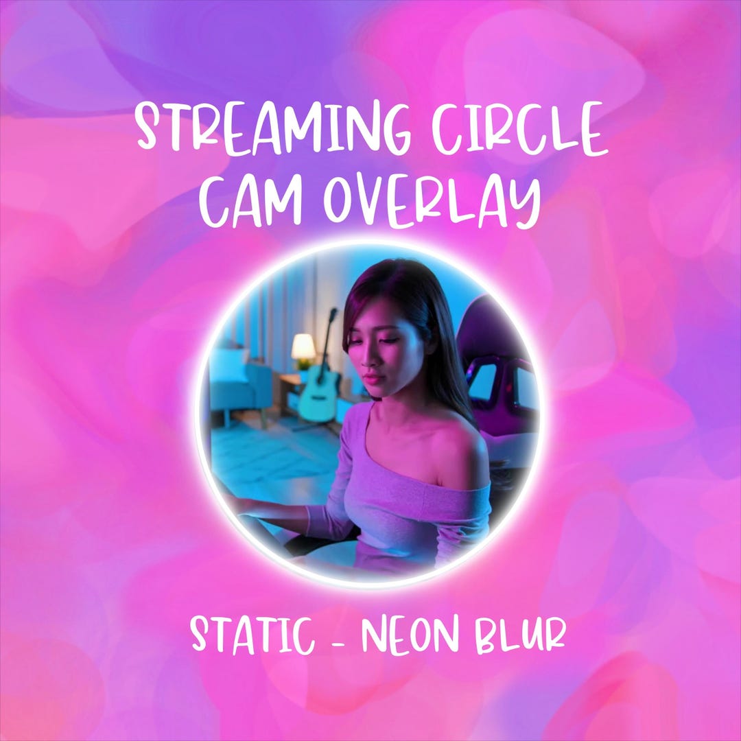 Static Neon Circle Webcam Overlay for Streaming, Twitch, Kick, OBS ...