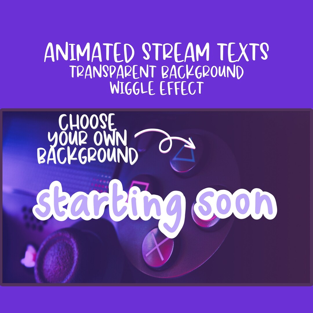 Animated Hand Drawn Wiggle Purple Stream Screen Texts Starting Soon, Be ...