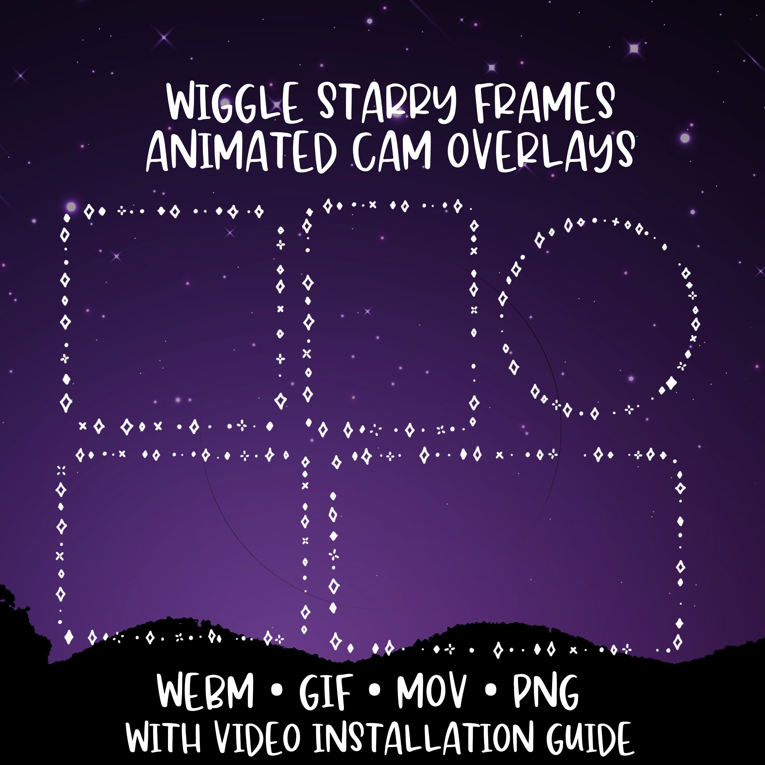 5 Webcam Overlays Starry Animated Frames for Streaming - Etsy