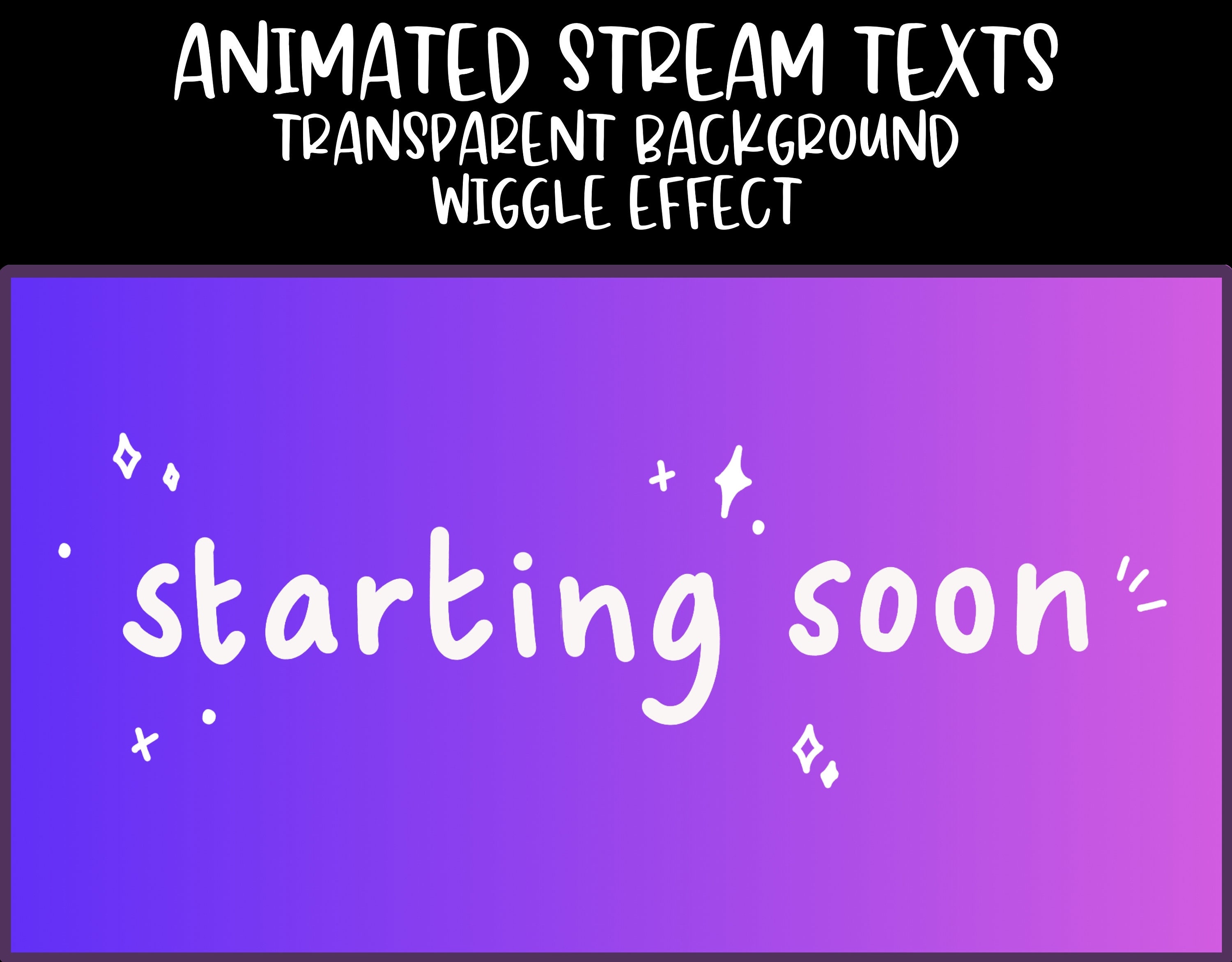 Animated Hand Drawn Wiggle Stream Screen Texts Starting Soon, Be Right ...