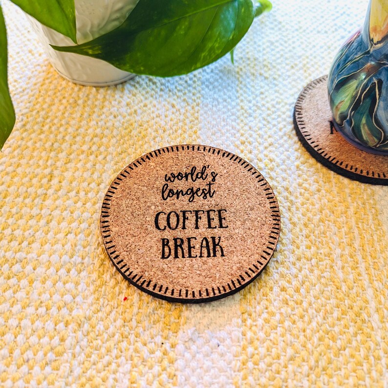 Retirement Themed Cork Drink Coaster Set, Ecofriendly Cork, Gift for ...