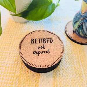 Retirement Themed Cork Drink Coaster Set, Ecofriendly Cork, Gift for ...