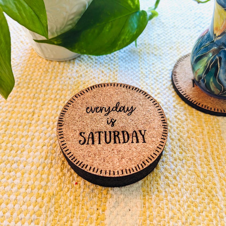 Retirement Themed Cork Drink Coaster Set, Ecofriendly Cork, Gift for ...