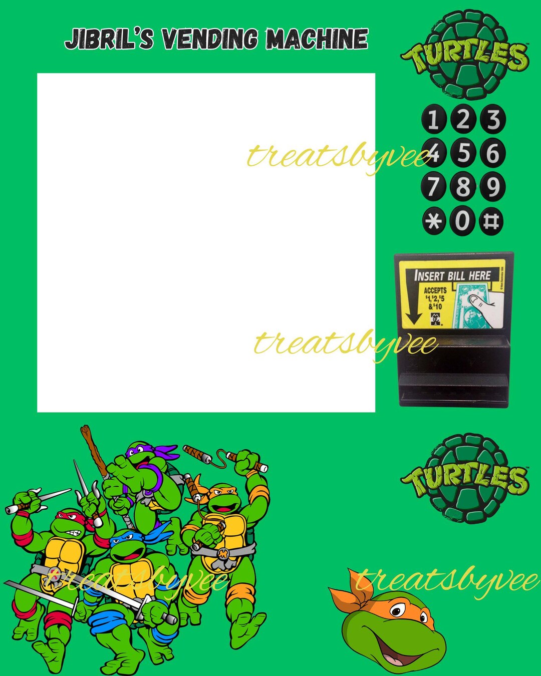 Easter Vending Machine Template TMNT 16x20 - Etsy
