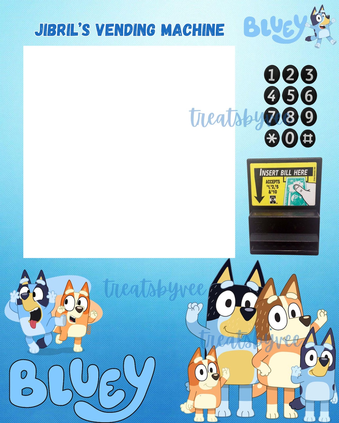 Bluey Vending Machine Template - Etsy