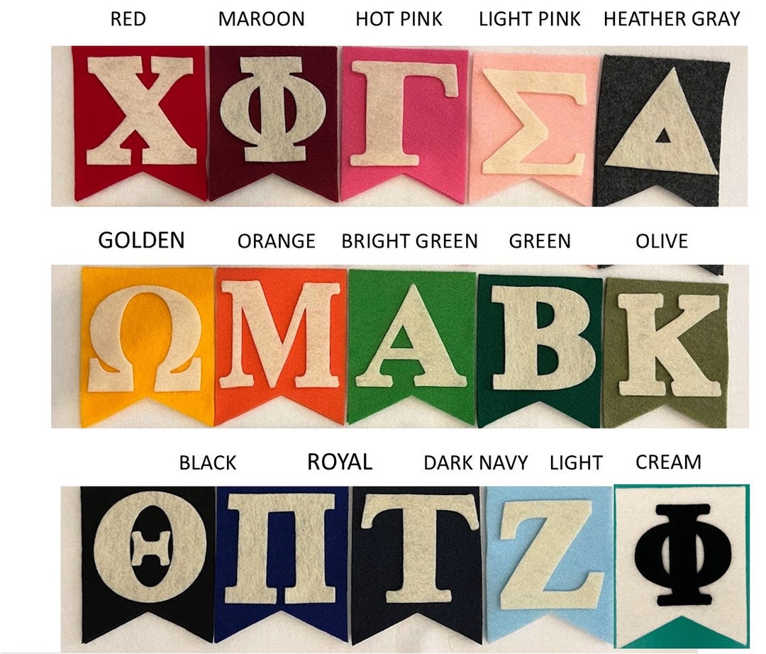 Custom Greek Letter Banner Sorority Gifts, Big Sis, Little Sis, Felt ...