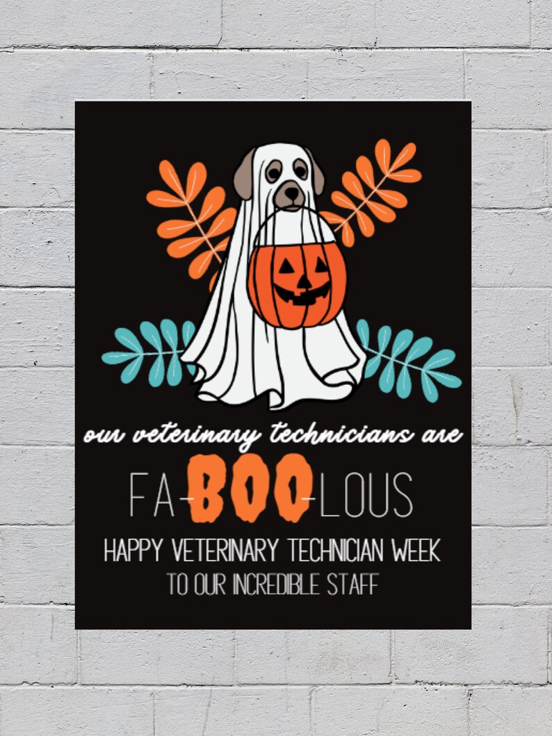 Spooky Veterinary Technician Week Poster - Digital Download - Etsy