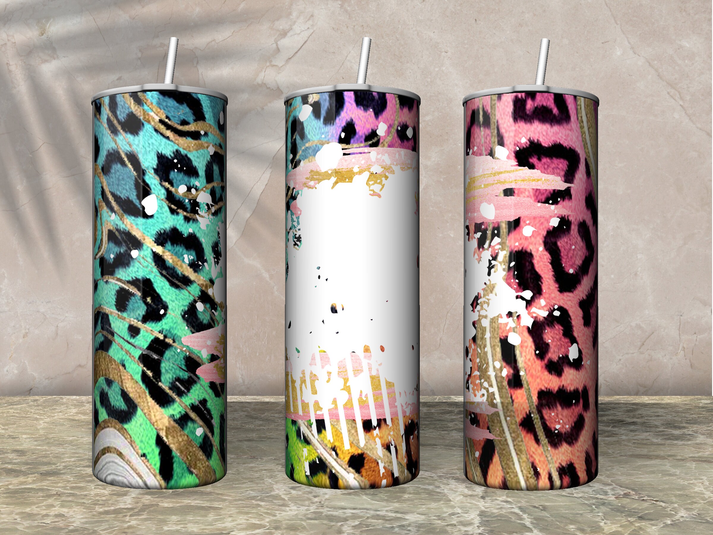 24 PNG Shiny Leopard Print Tumbler Wrap Design 20 Oz Skinny Tumbler ...