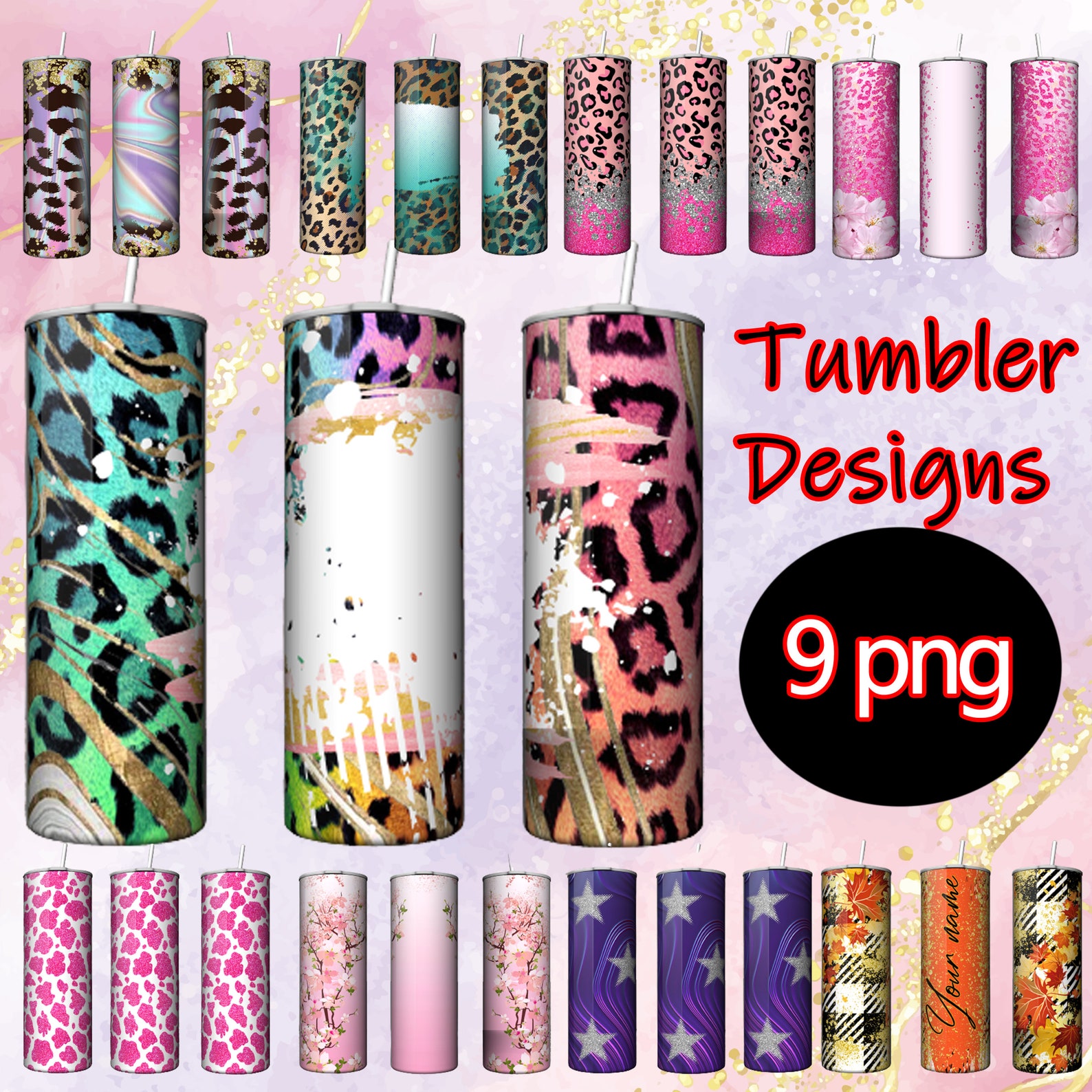 Rainbow Leopard Print Bleach Stain Add Your Text Wrap Custom Name ...