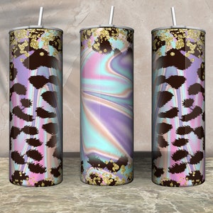 Rainbow Leopard Print Bleach Stain Add Your Text Wrap Custom Name ...