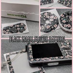 Black Small Flower Patch Pattern - Etsy