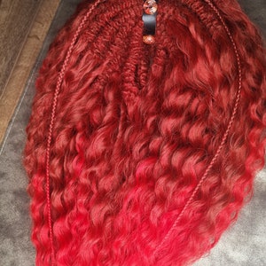 Push-up Dreads Curls Ruby Red Ombre Red High Volume Dreadlocks/light ...