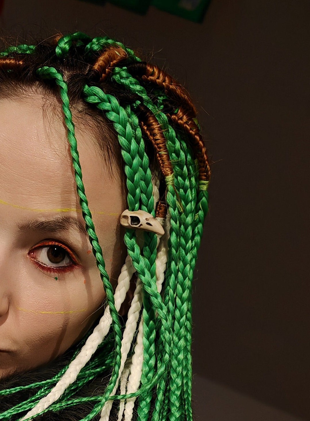 Crow Skull Bead for Dreadlocks and Braids/handmade Decoration for ...