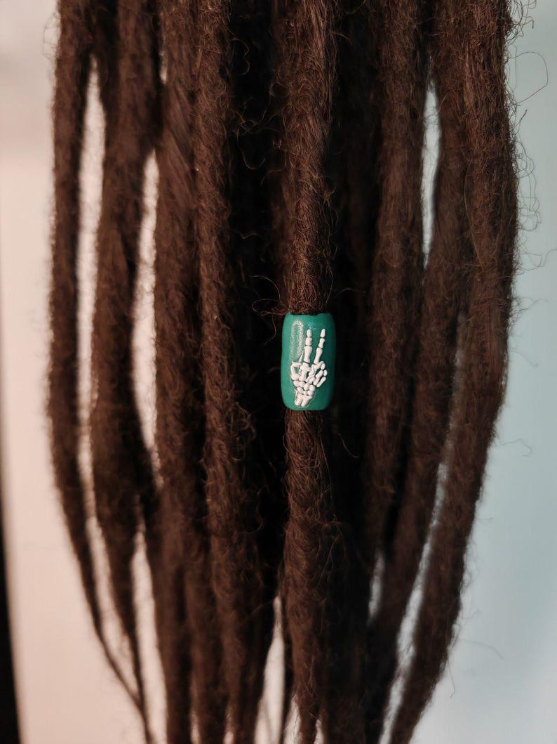 Set Skeleton Hand Dread Beads. Bones Decoration for Dreadlocks and ...