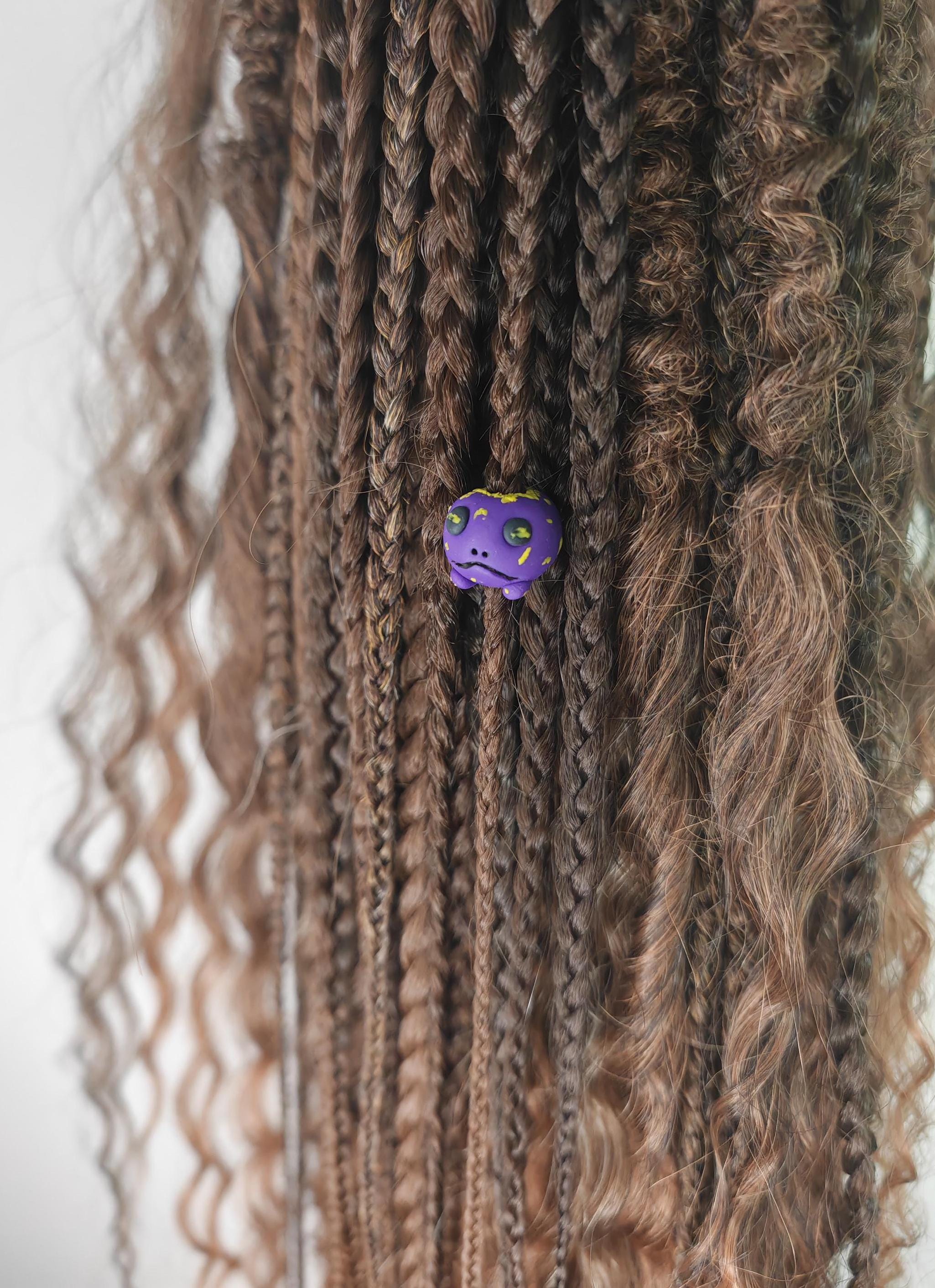 Purple Frog Dreadlock Bead: Witch Toad, Braided Hair Jewelry (6mm Hole ...