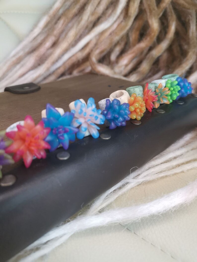 Succulent Beads for Dreadlocks / Colorful Plants for Braids, Dreadlocks ...