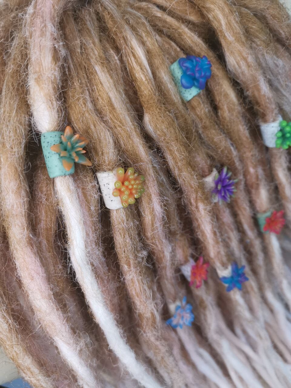 Succulent Beads for Dreadlocks / Colorful Plants for Braids - Etsy