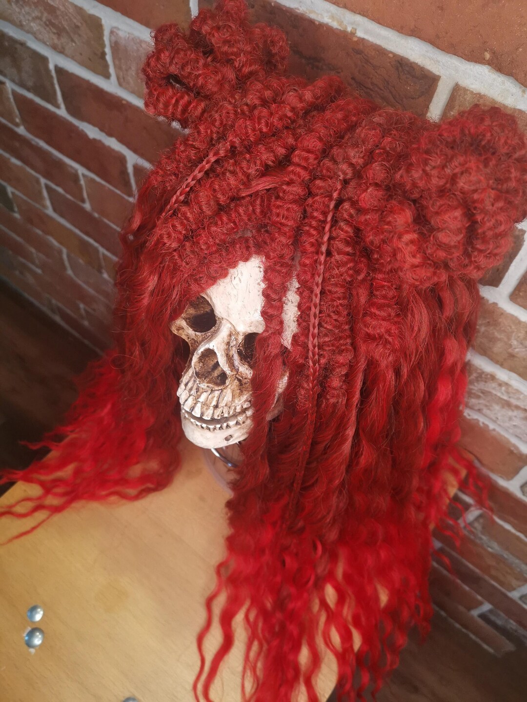 Push-up Dreads Curls Ruby Red Ombre Red High Volume Dreadlocks/light ...