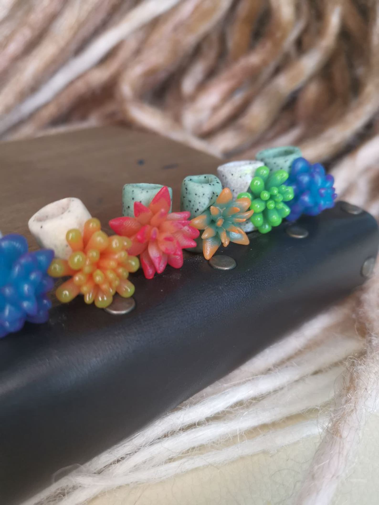 Succulent Beads for Dreadlocks / Colorful Plants for Braids - Etsy