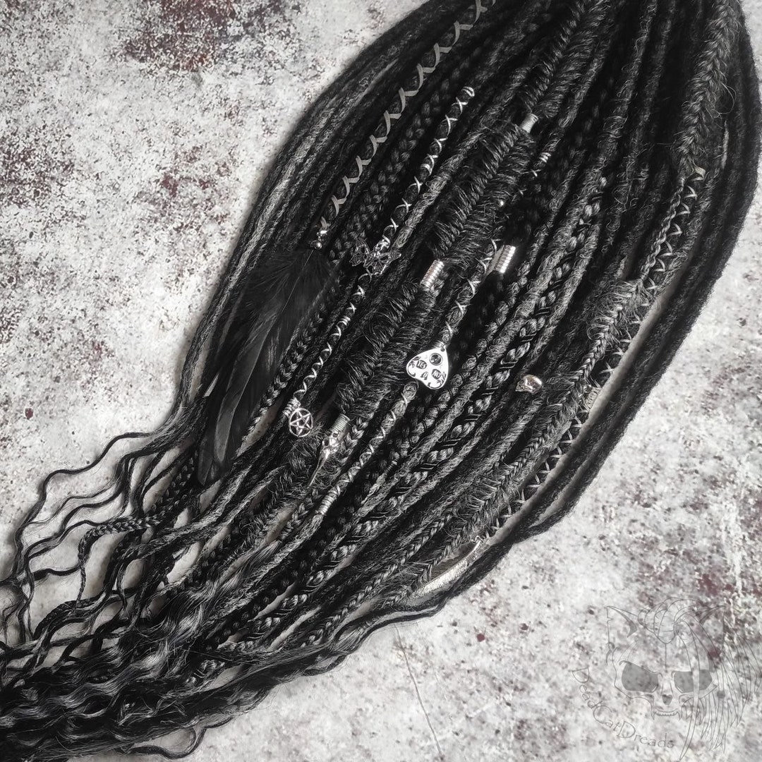 Goth Style Black Grey Ashes Synthetic Dreads - Etsy