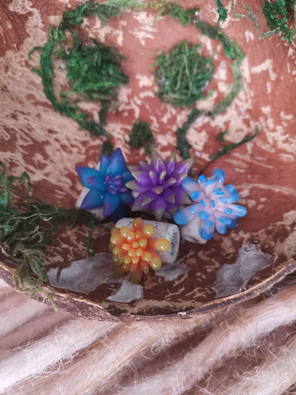 Succulent Beads for Dreadlocks / Colorful Plants for Braids - Etsy