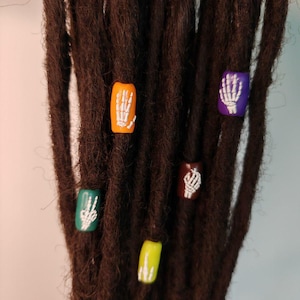 Set Skeleton Hand Dread Beads. Bones Decoration for Dreadlocks and ...