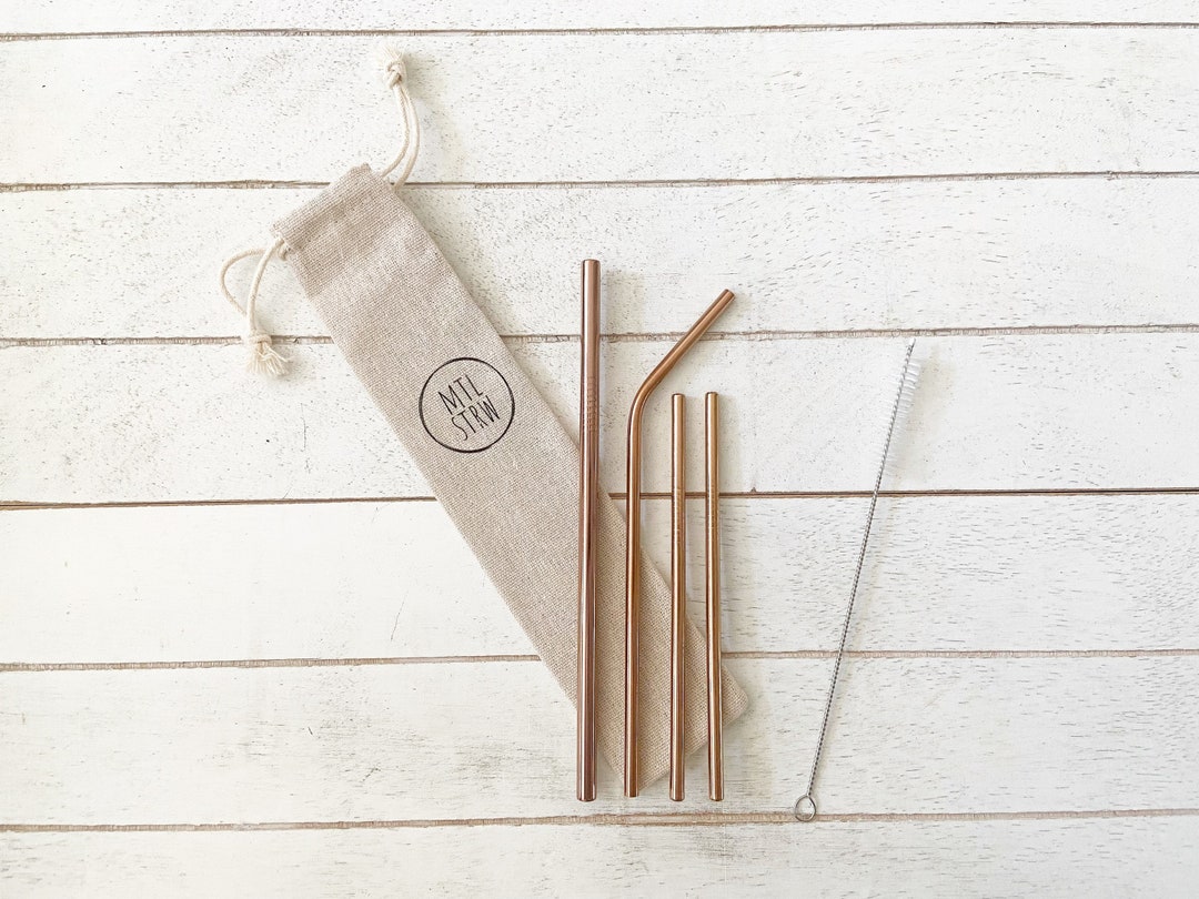 Reusable Stainless Steel Straw Set With Travel Pouch & Brushes | the ...