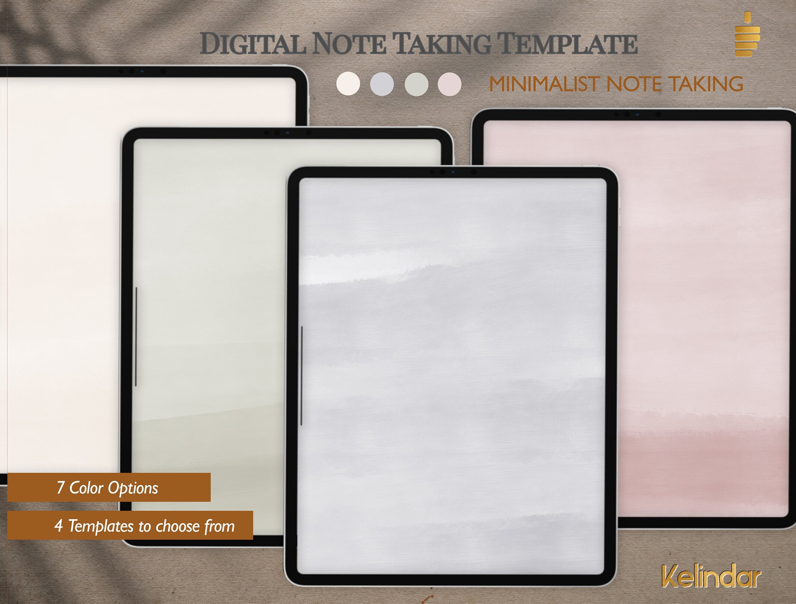 Note Taking iPad Digital Paper Watercolor Effect, Best Used With ...