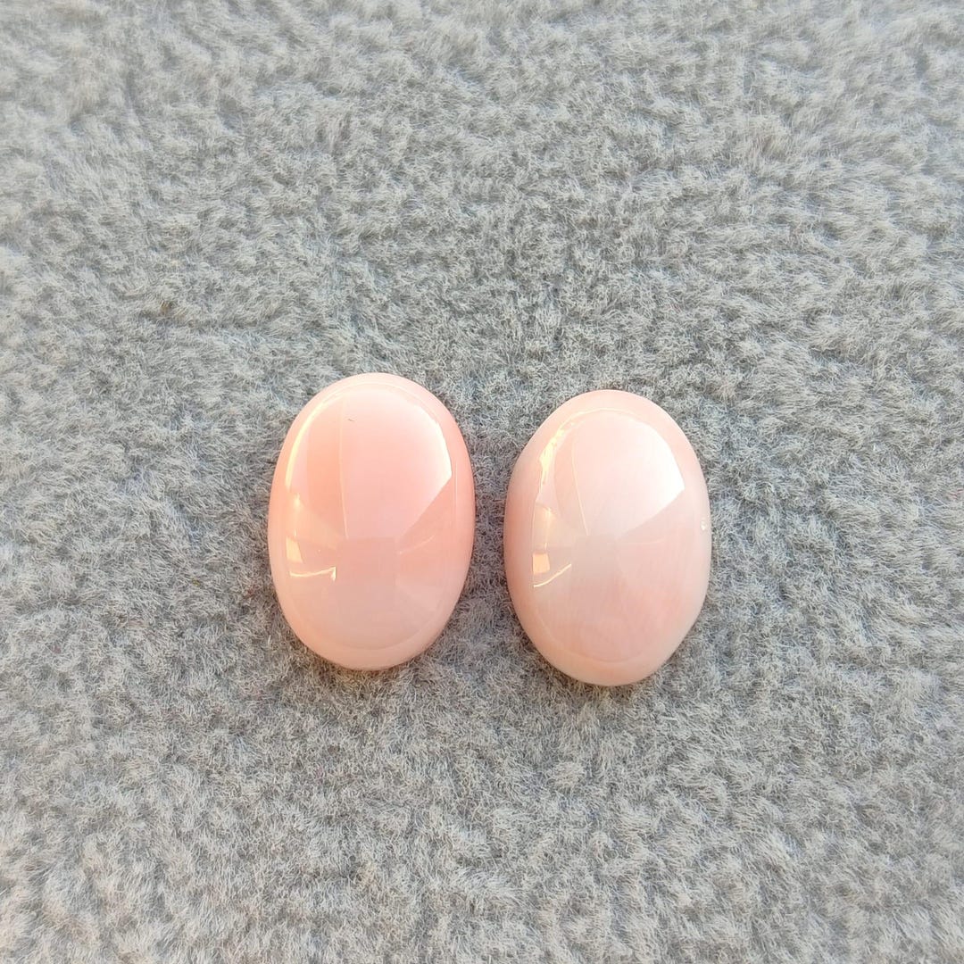 A Pair of 14 X 9 Mm Pacific Pink Coral Cabochons - Etsy