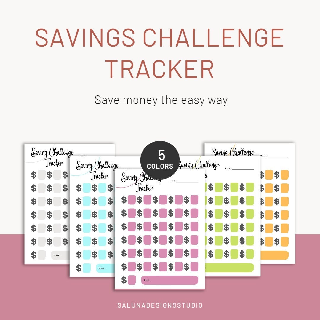Savings Challenge Printable Tracker Bundle, Sinking Fund, Savings ...
