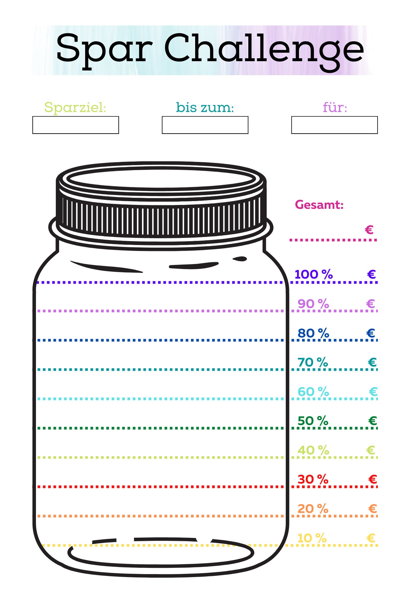 Spar Challenge Tracker to Print, Money Box, Spar Tracker, Envelope ...