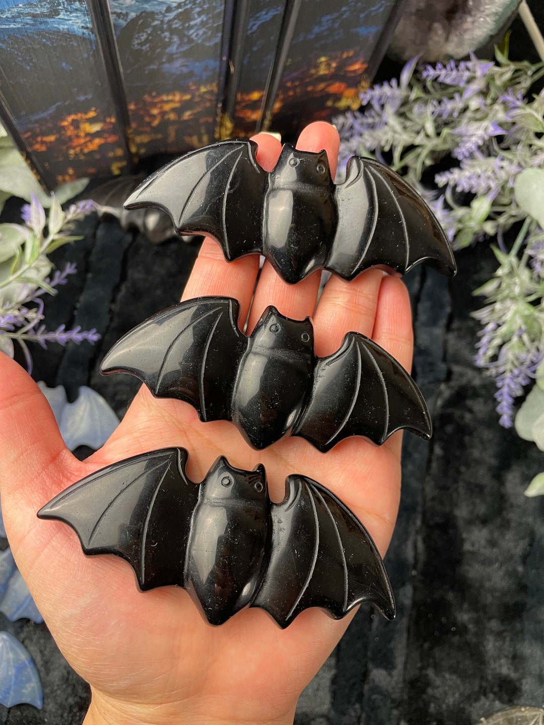 Obsidian Bat Carving - Etsy