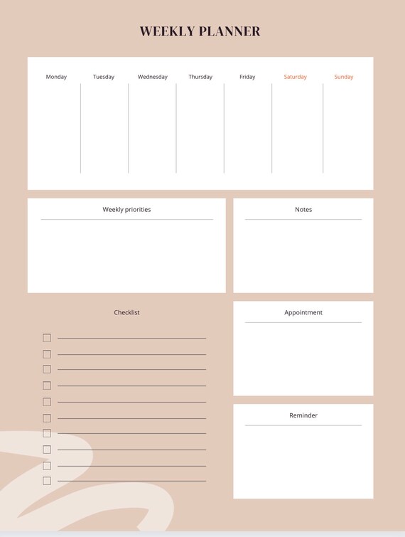 Planner Template Weekly and Daily - Etsy