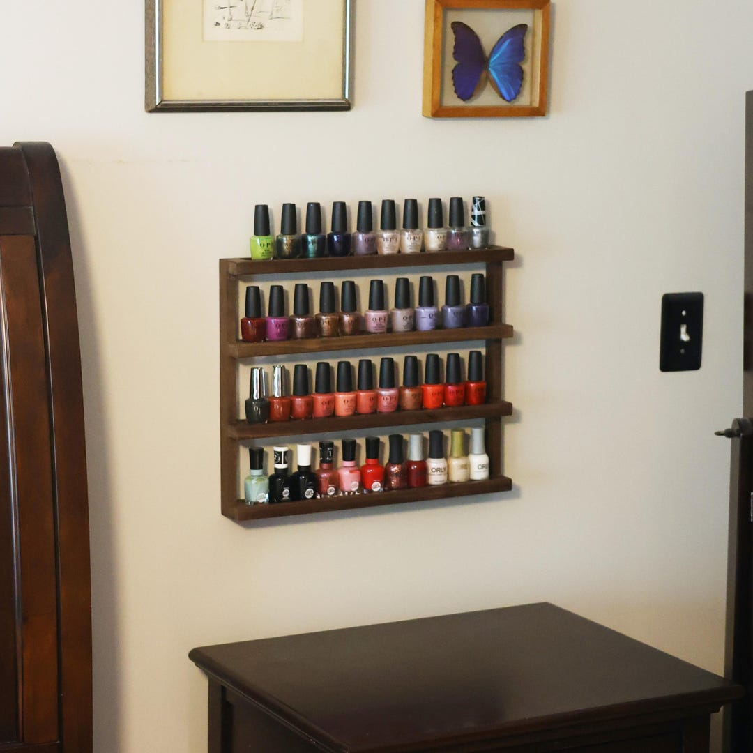 Solid Hardwood Nail Polish & Essential Oil Rack - Customizable - Etsy