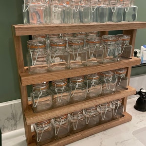 Deluxe Spice Rack includes 24 Glass Jars - Etsy