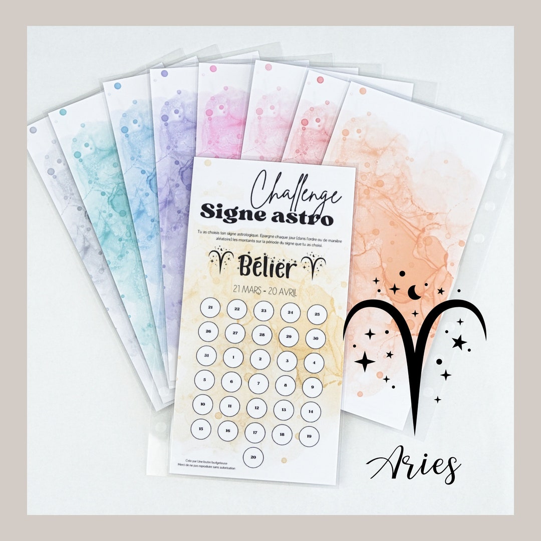 Challenge of the Astro Signs challenge A6 Budget Envelopes - Etsy