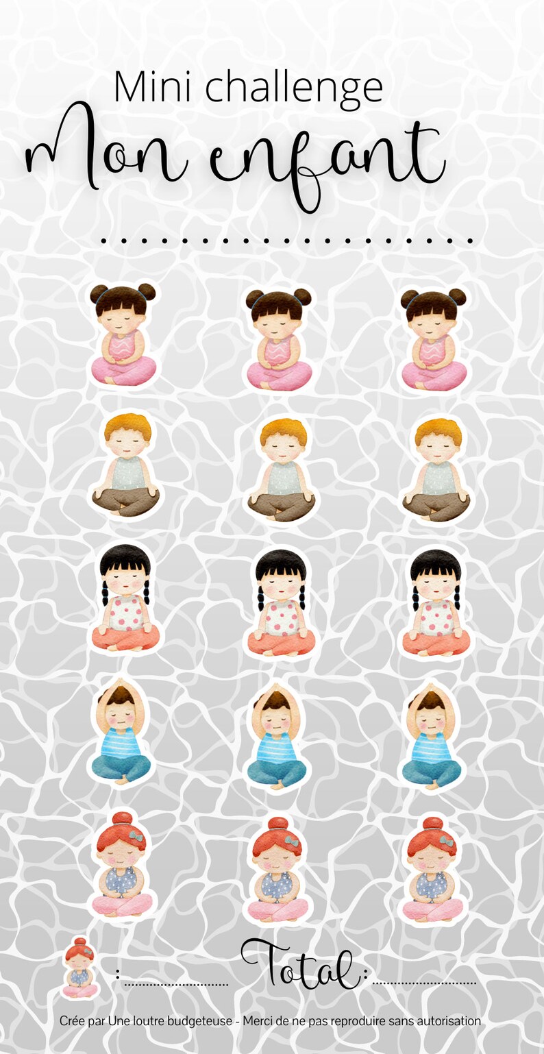 MINI CHALLENGE/DEFI enveloppes budgétaires Enfants // fiche - Etsy France