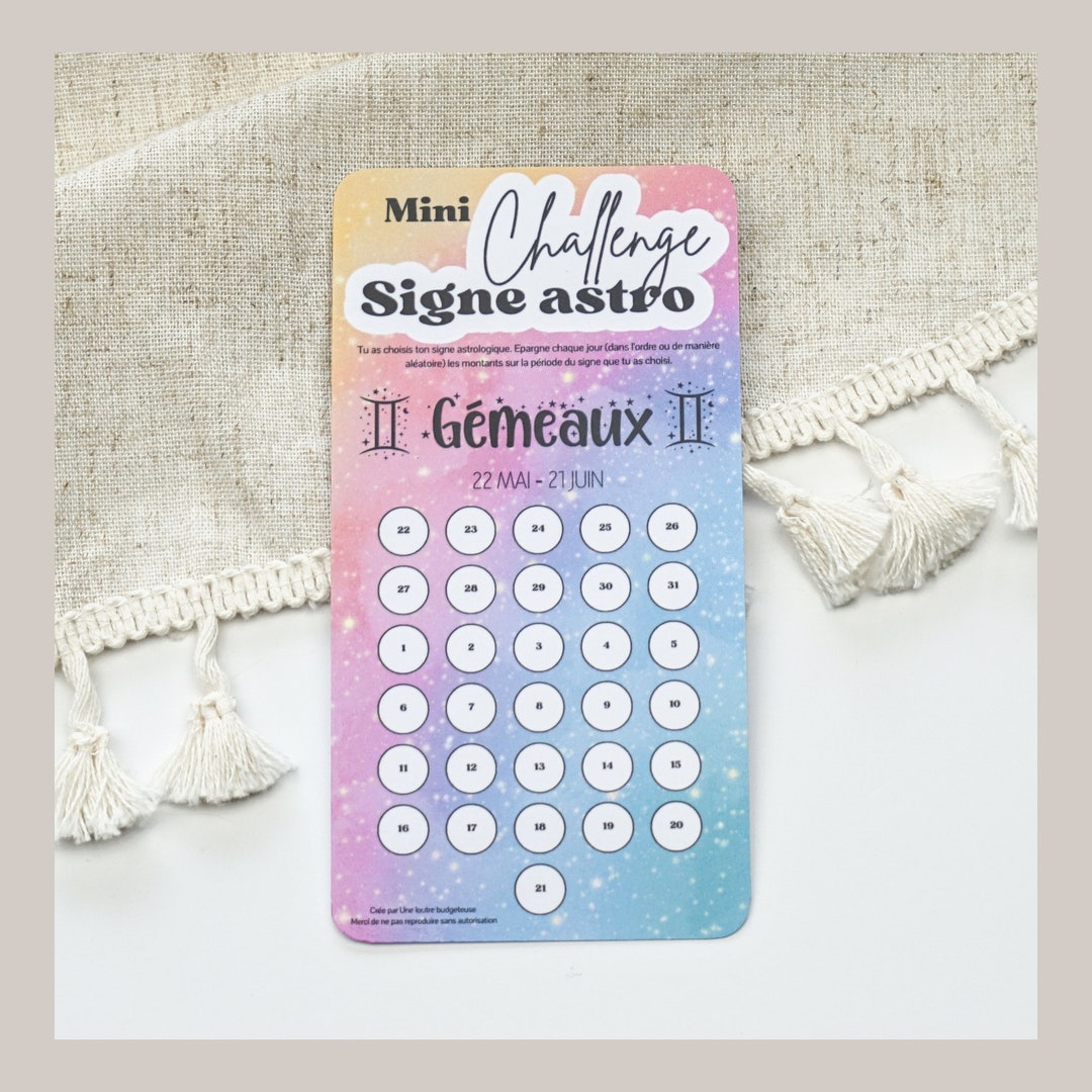 Mini A6 Astro Sign Challenge budget Envelope Challenge RAINBOW Theme - Etsy